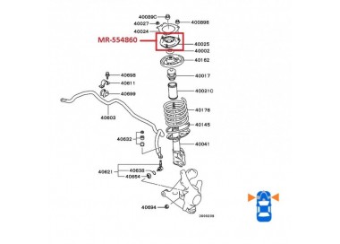 MITSUBISHI MR-554860-TH MR-554860 BASE AMORTIGUADOR DELANTERA ...