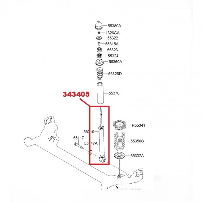 343405-JSK 55310-07100 AMORTIGUADOR TRASERO KIA PICANTO 08-11 RH/LH