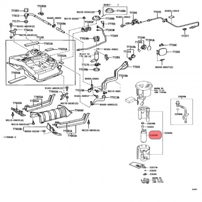 TOYOTA E2068 23221-28030 BOMBA GASOLINA UNIVERSAL TOYOTA RAV-4 2.0 01-06